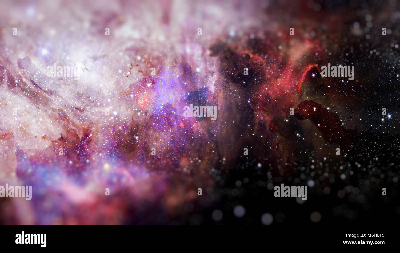 Abstract scientific background - galaxy and nebula in space. Science ...