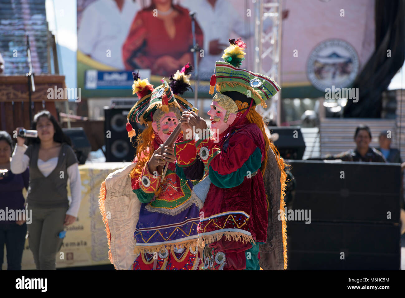 Mayans (Mayas) dressed as conquistadors at an ancient Mayan ritual at ...