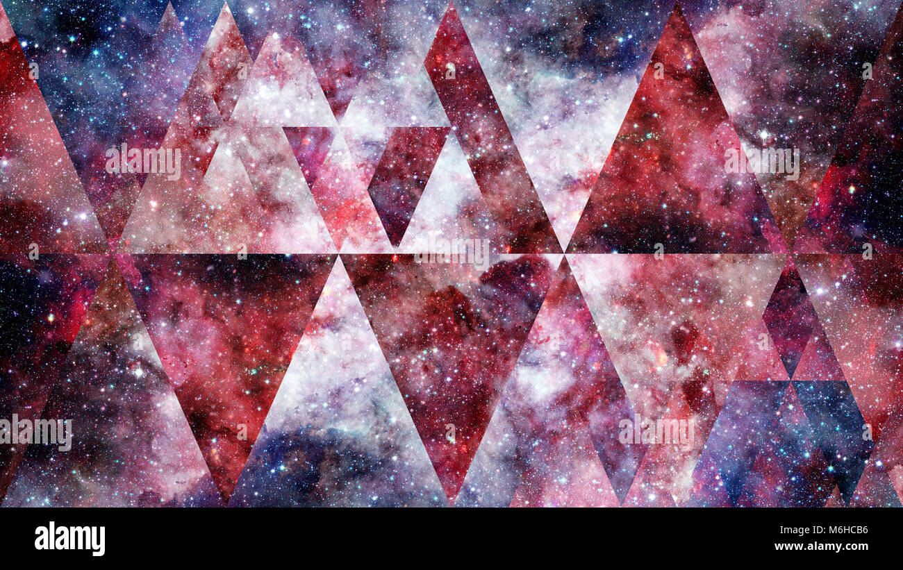 Universe, nebula, galaxy and the sacred geometry collage. Abstract ...