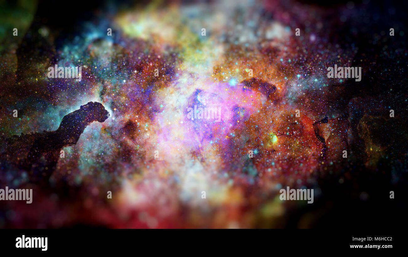 Nebula and stars in deep space, mysterious universe. Science fiction ...