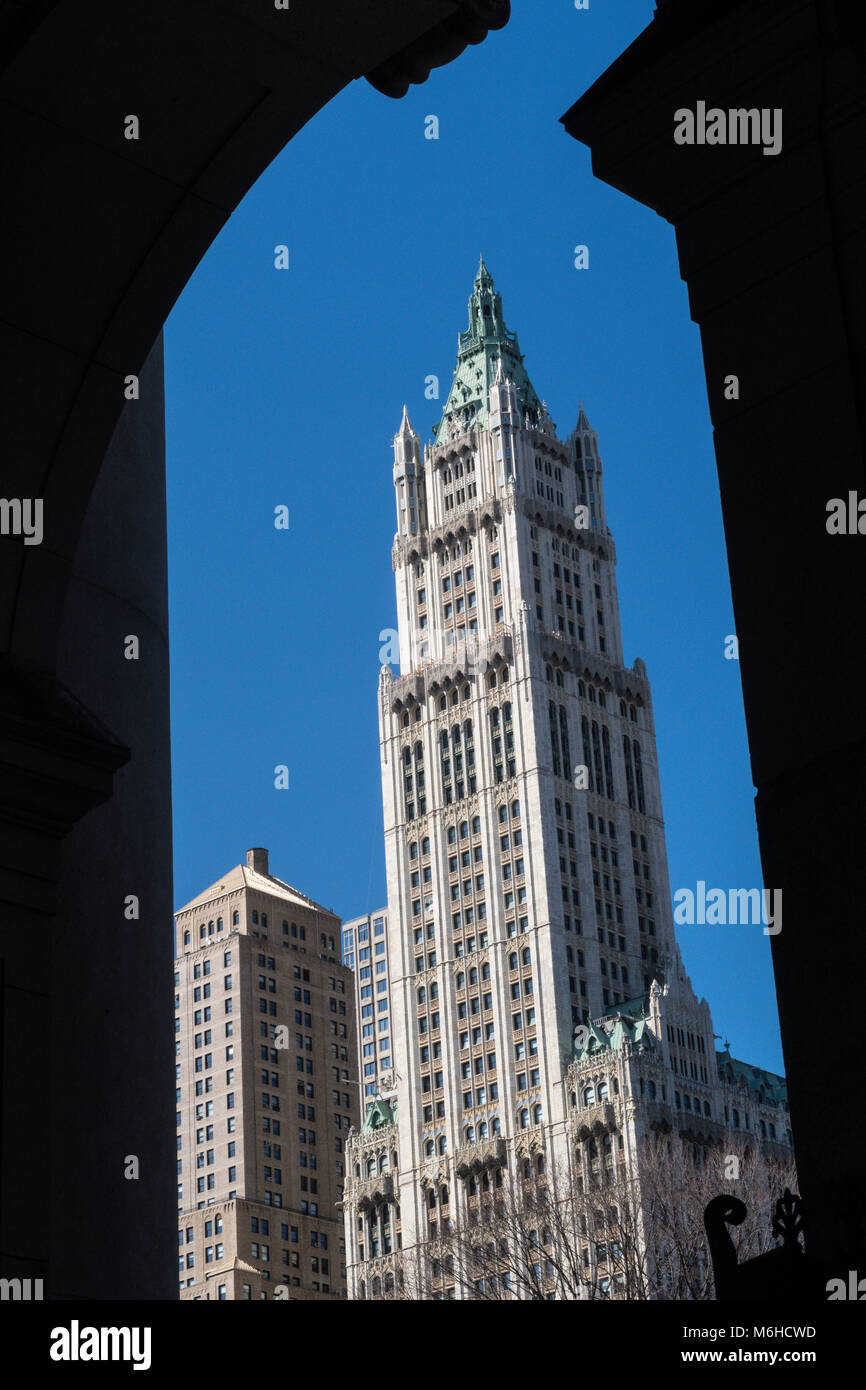 The Woolworth Building is an Historic Icon in Lower Manhattan, NYC, USA ...