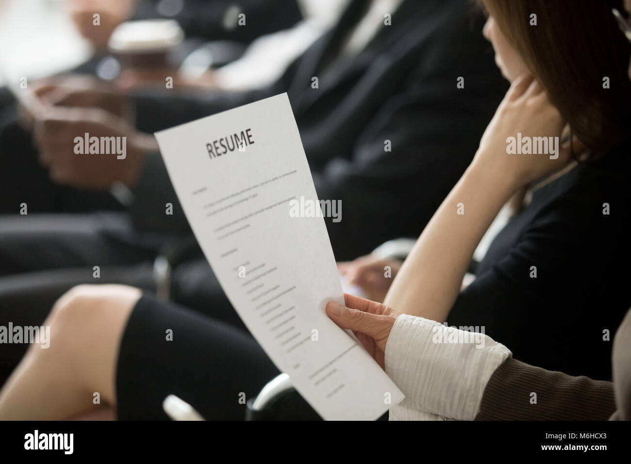 Multiracial business people waiting in queue preparing for job i Stock ... Multiracial business people waiting in queue preparing for job i Stock ...
