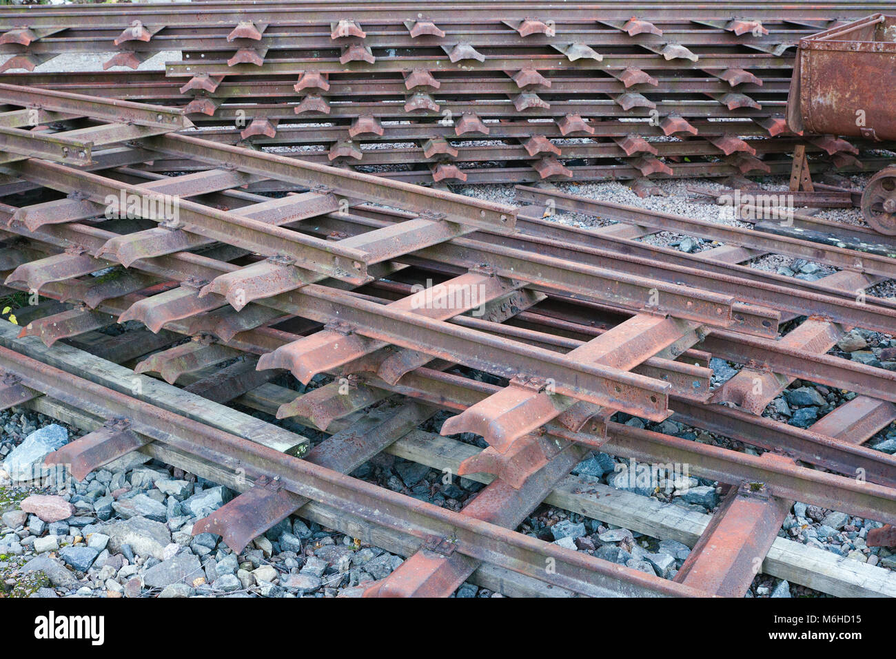 Piles of old mining rail tracks at Konnerud Mining Museum in Norway ...