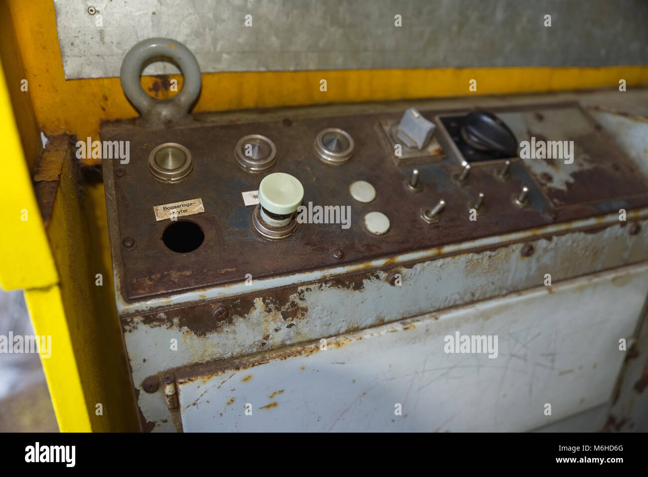 The control panel dashboard inside an Asea mine train Stock Photo - Alamy