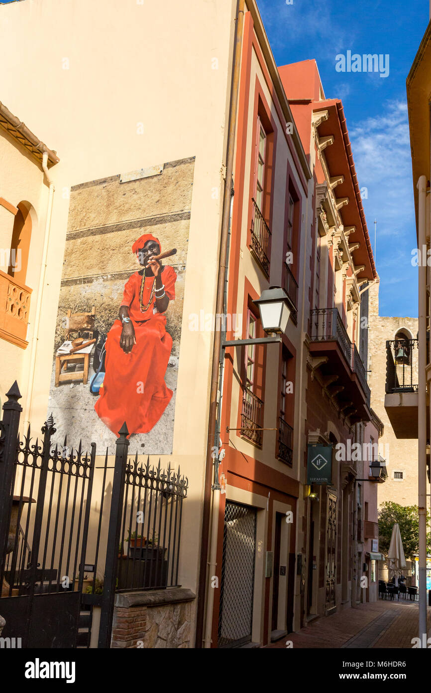 Beautiful old stone houses in Spanish ancient village, Begur, in Costa ...