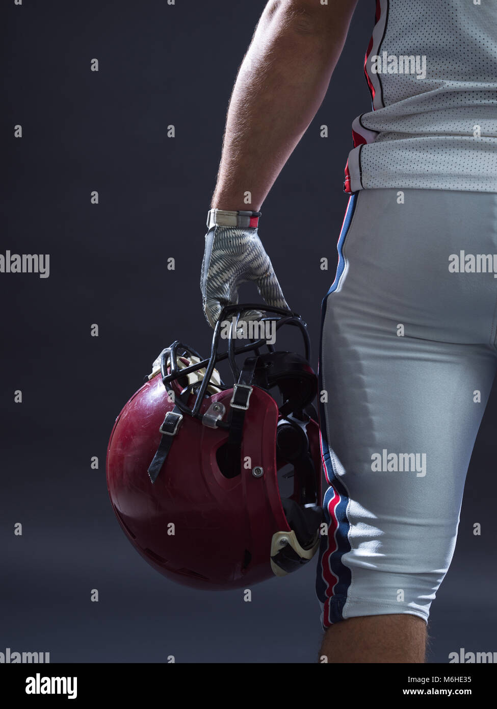Closeup Portrait of a strong muscular American Football Player isolated ...