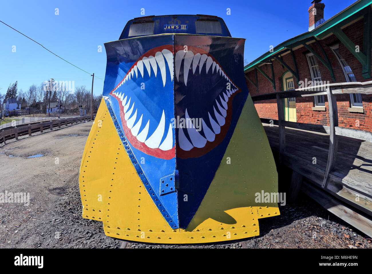 Railroad car used for snow removal Long Island New York Stock Photo - Alamy