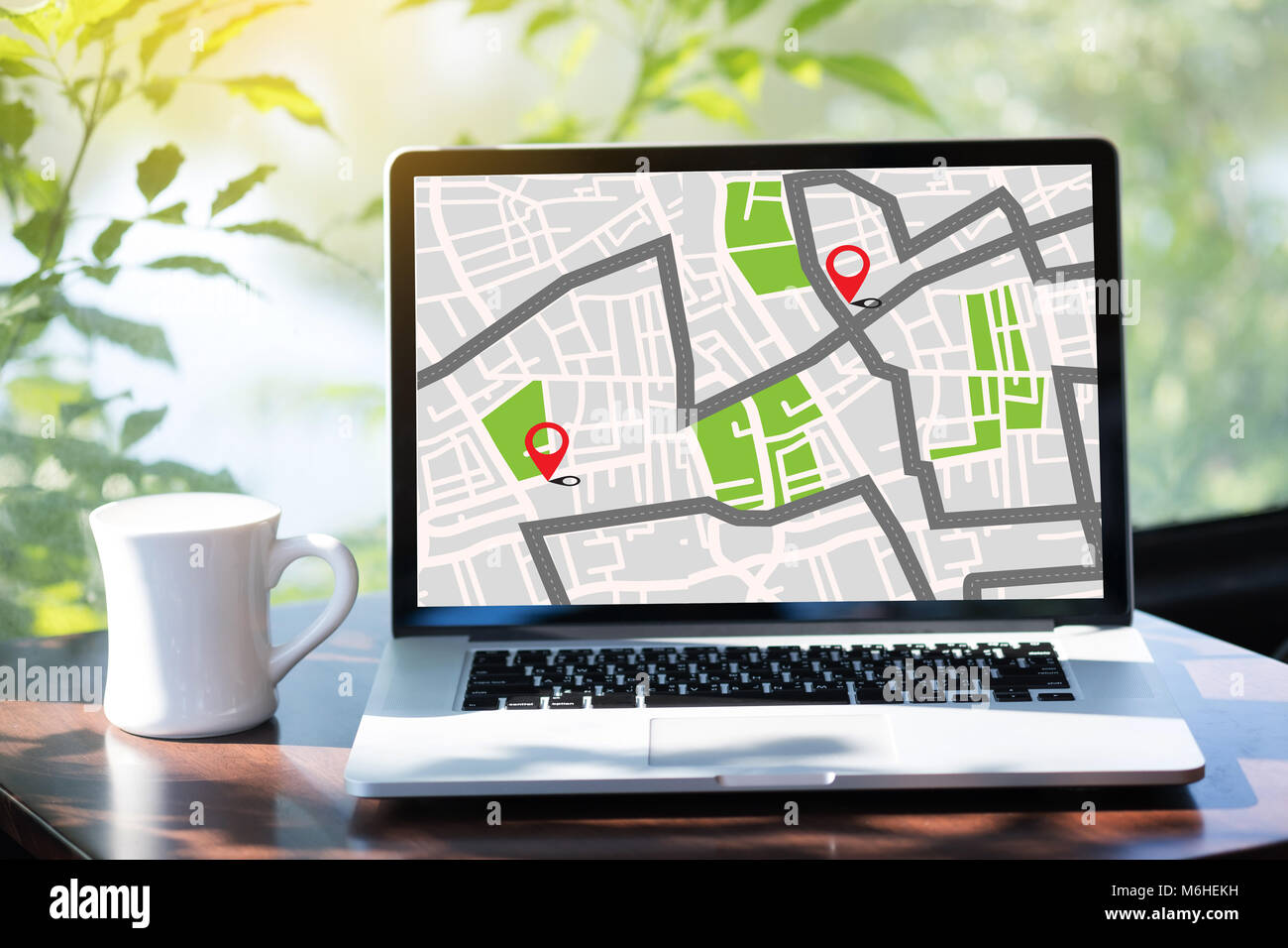 GPS Map to Route Destination network connection Location Street Map ...