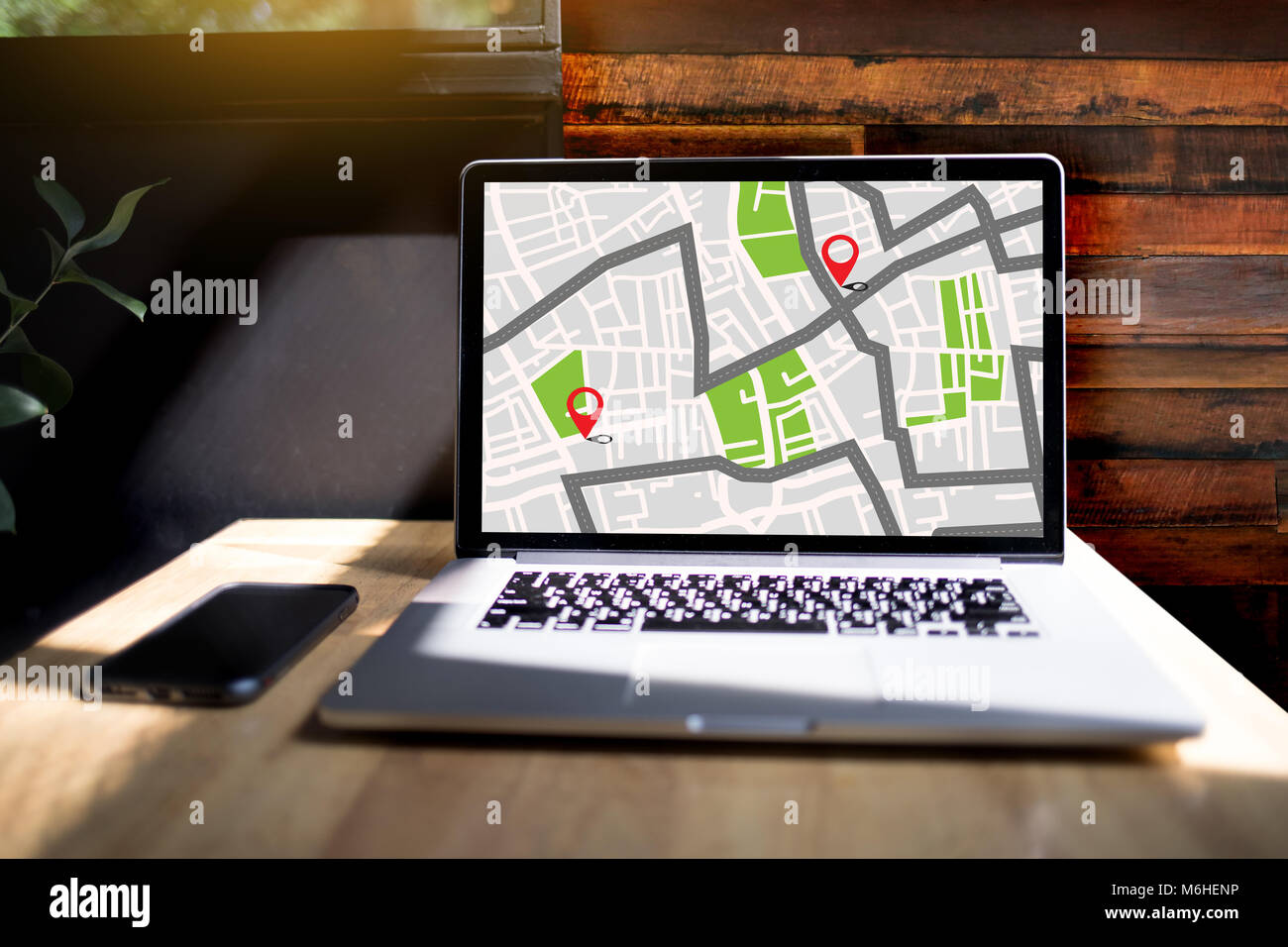 GPS Map to Route Destination network connection Location Street Map ...