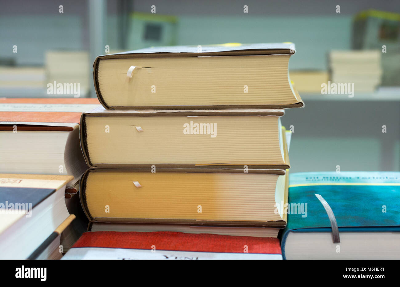 Stack of books stored as Education and business concept Stock Photo - Alamy