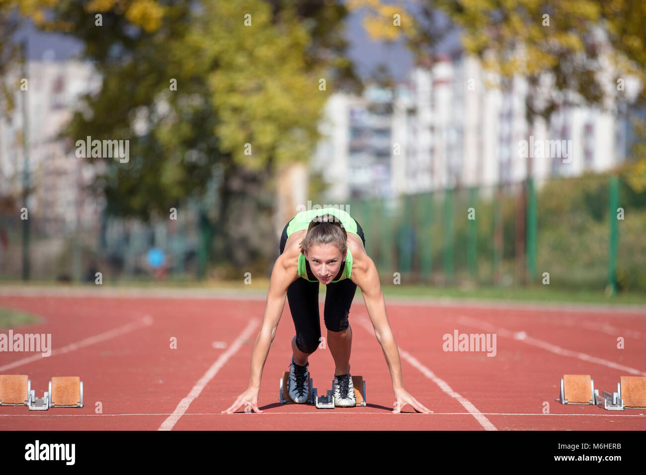 Female Sprinter Getting Ready to Start The Race Stock Photo - Alamy Female Sprinter Getting Ready to Start The Race Stock Photo - Alamy