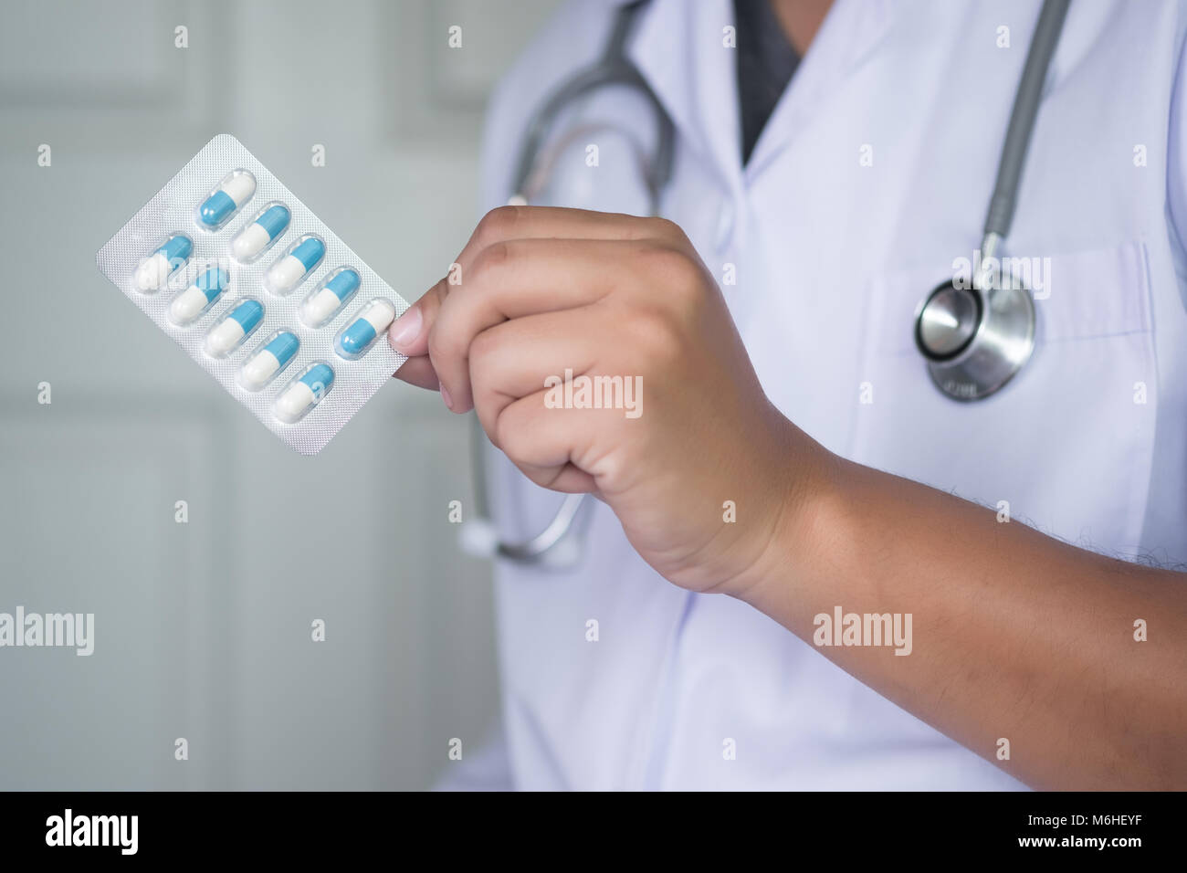 pills and medicines in the hand pharmaceutical medicine pharmacy Stock ...