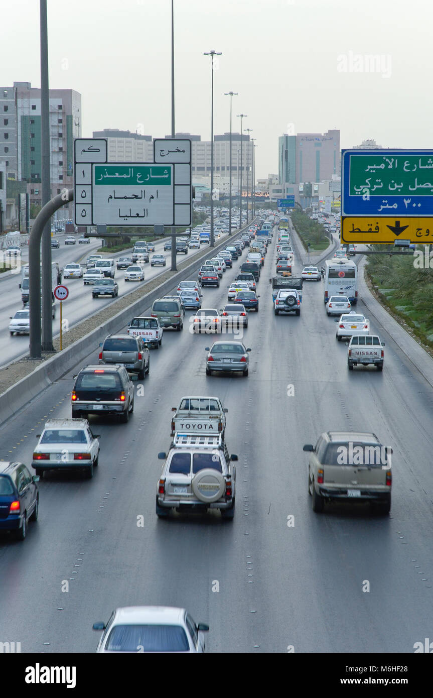 Top View of King Fahad Road in Riyadh City, Saudi Arabia Stock Photo ...