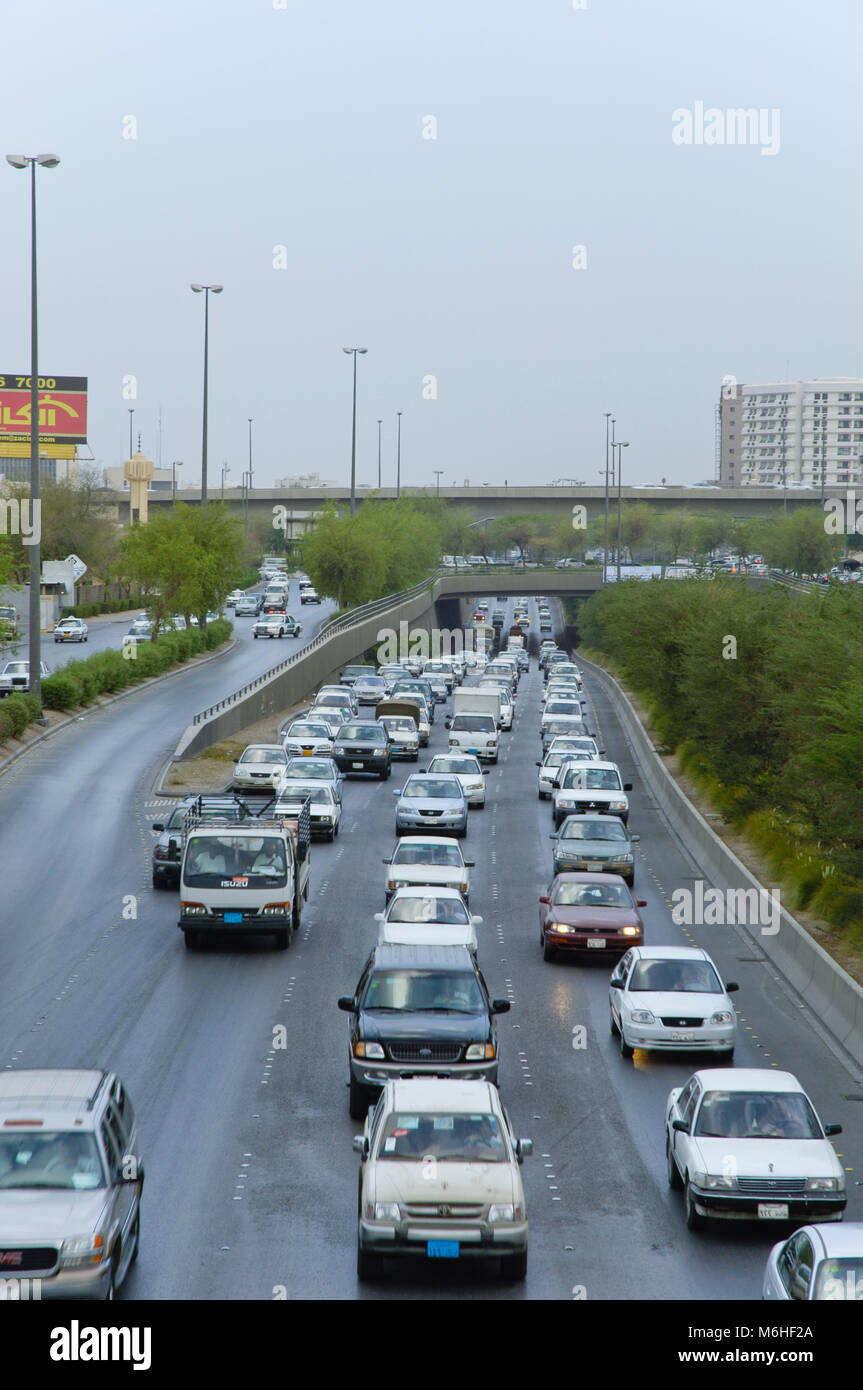 Top View of King Fahad Road in Riyadh City, Saudi Arabia Stock Photo ...