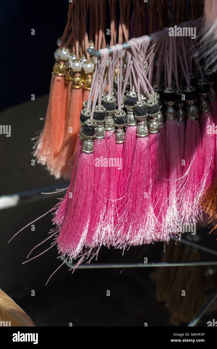 Selection of Ottoman Turkish traditional tassels in various colors ...