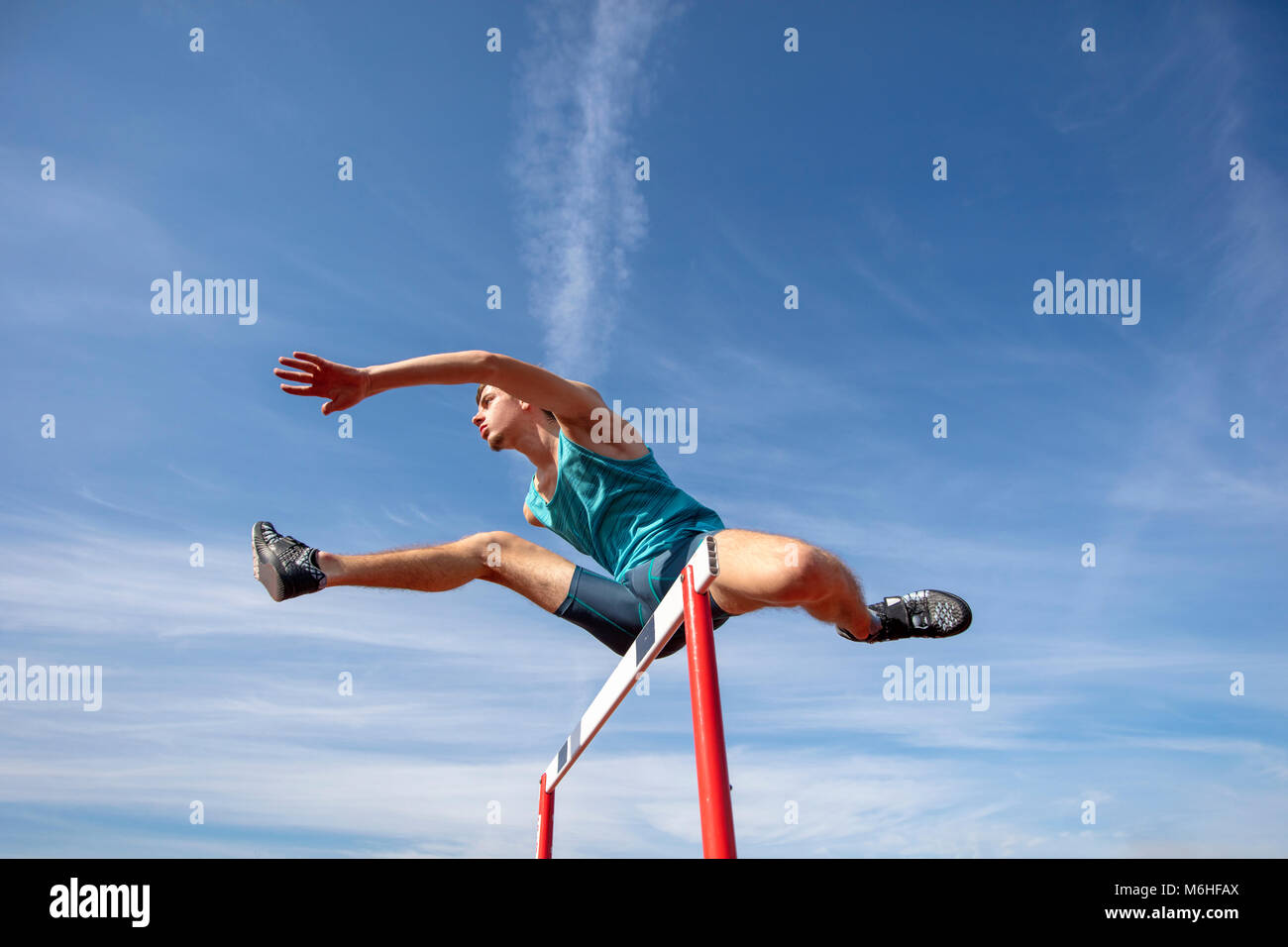 Male runner outdoors low angle hi-res stock photography and images - Alamy