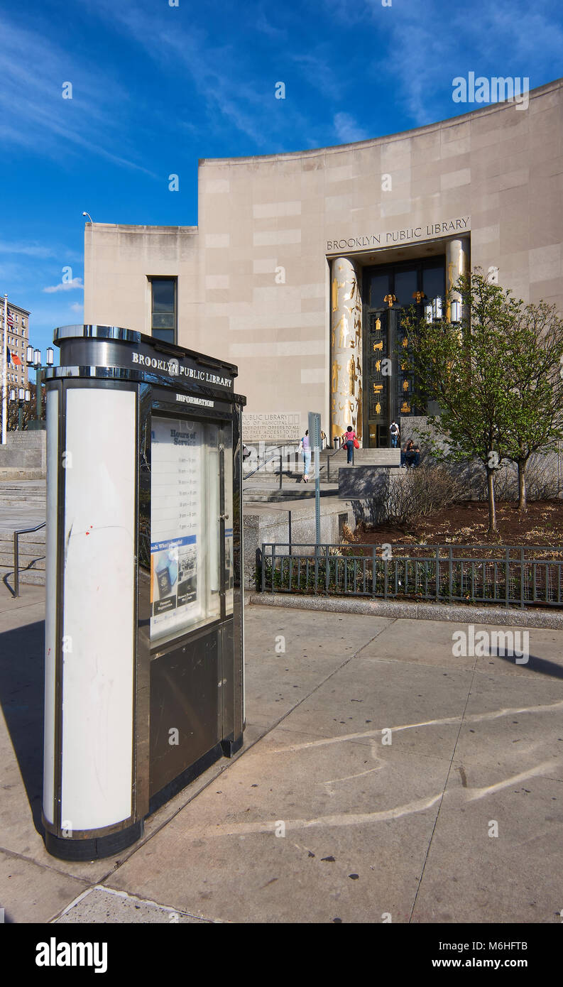 Brooklyn Public Library entrance Stock Photo - Alamy