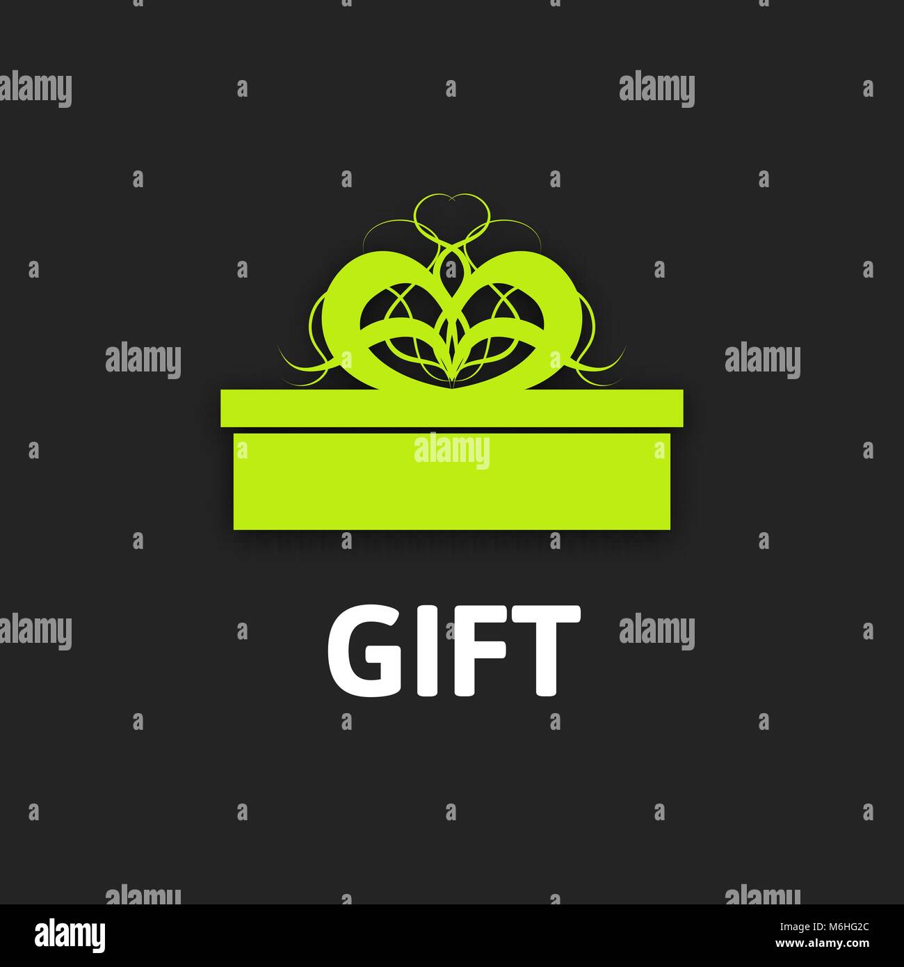 Gift box ribbon silhouette Stock Vector Images - Alamy