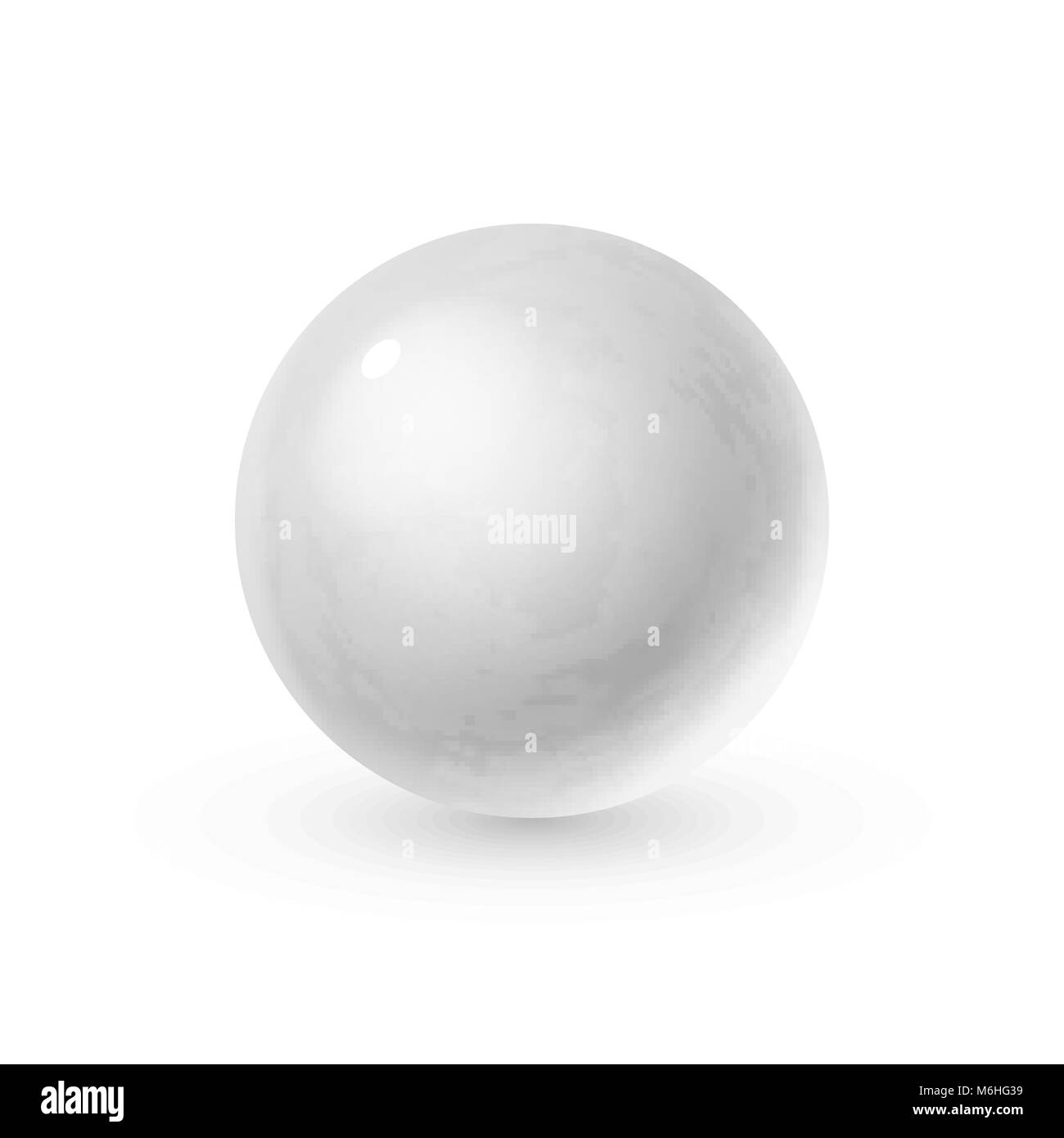 Realistic glass sphere with shadows, reflection of sky in mirror ...