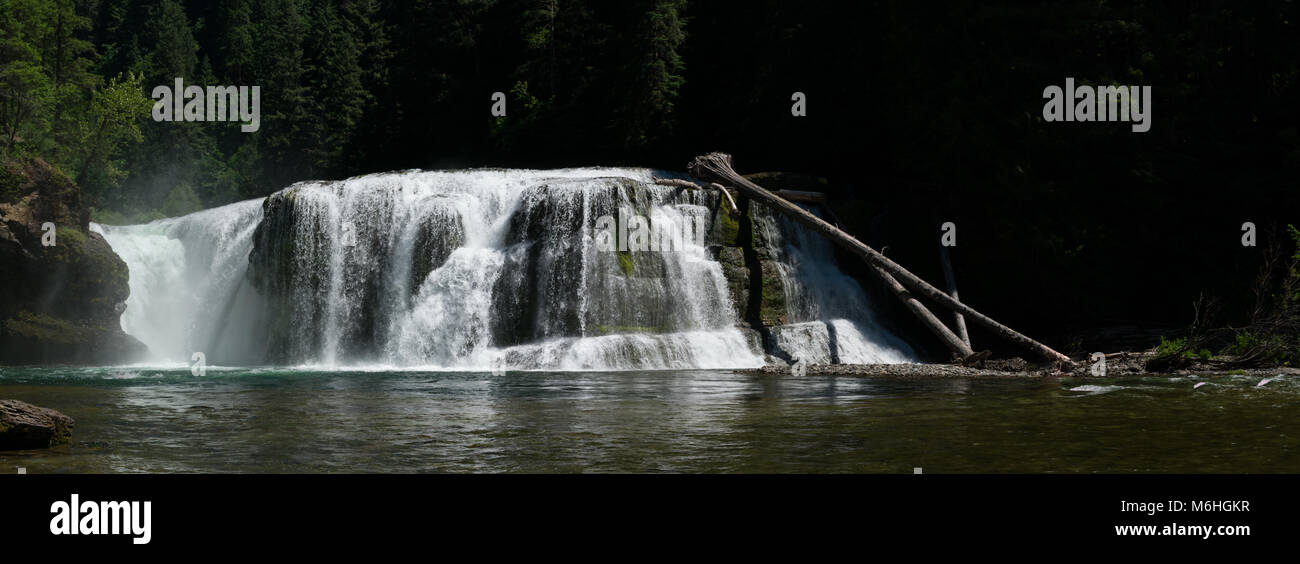 Lower Lewis River Falls panoramic Stock Photo - Alamy