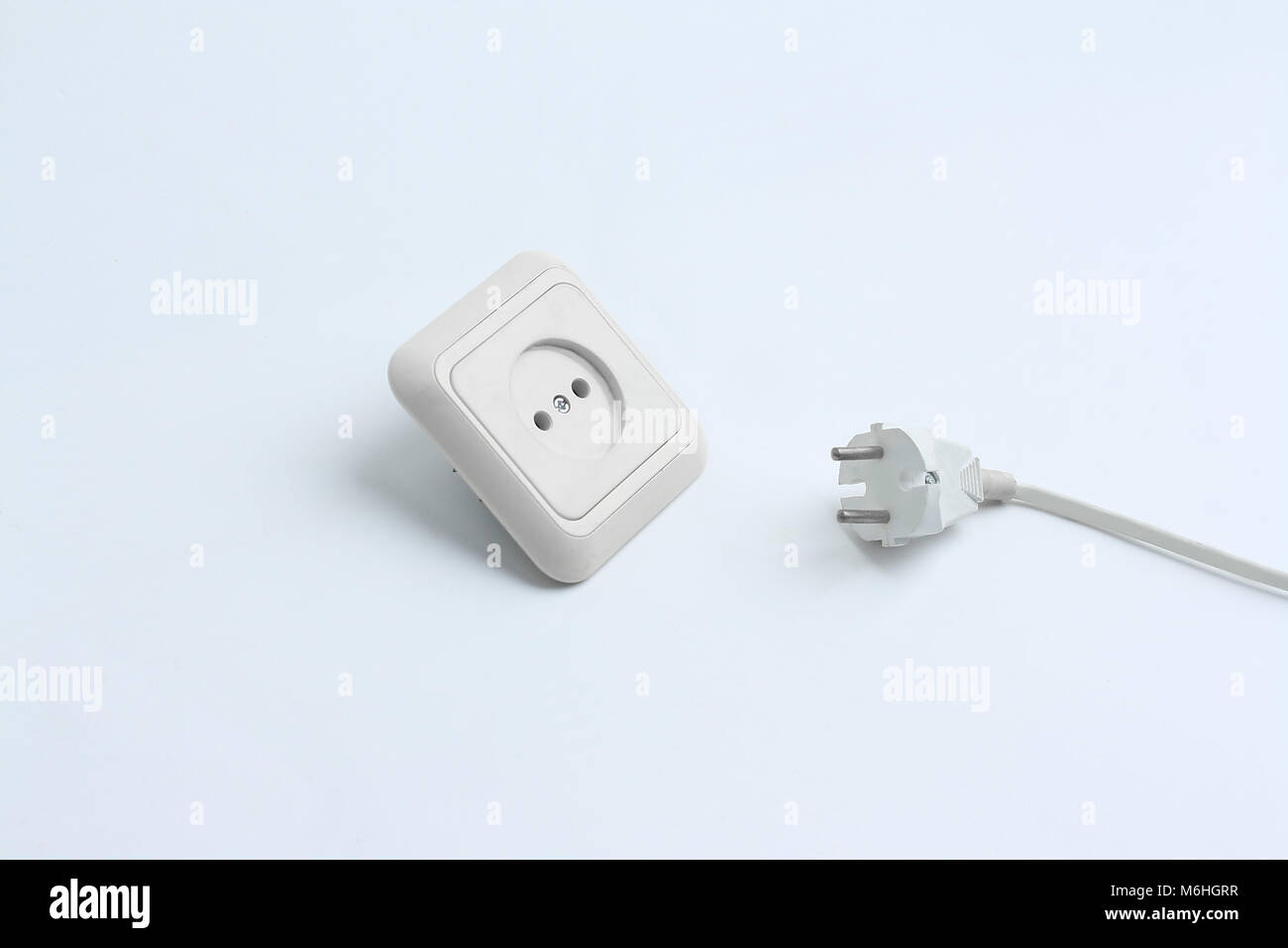 electrical outlet and plug.isolated on a white background Stock Photo ...