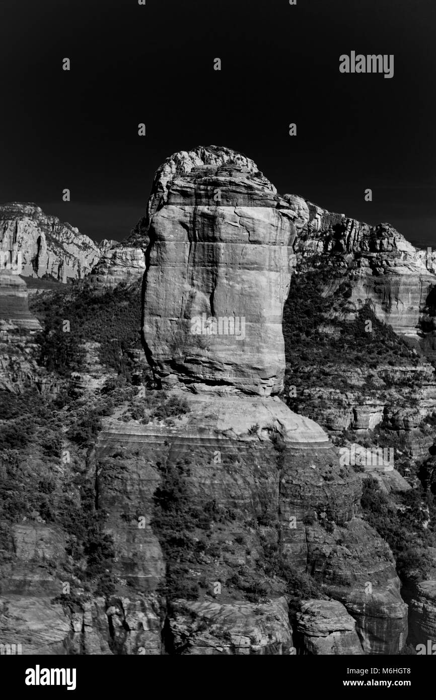 A precariously balanced formation of red rock in Arizona Stock Photo ...