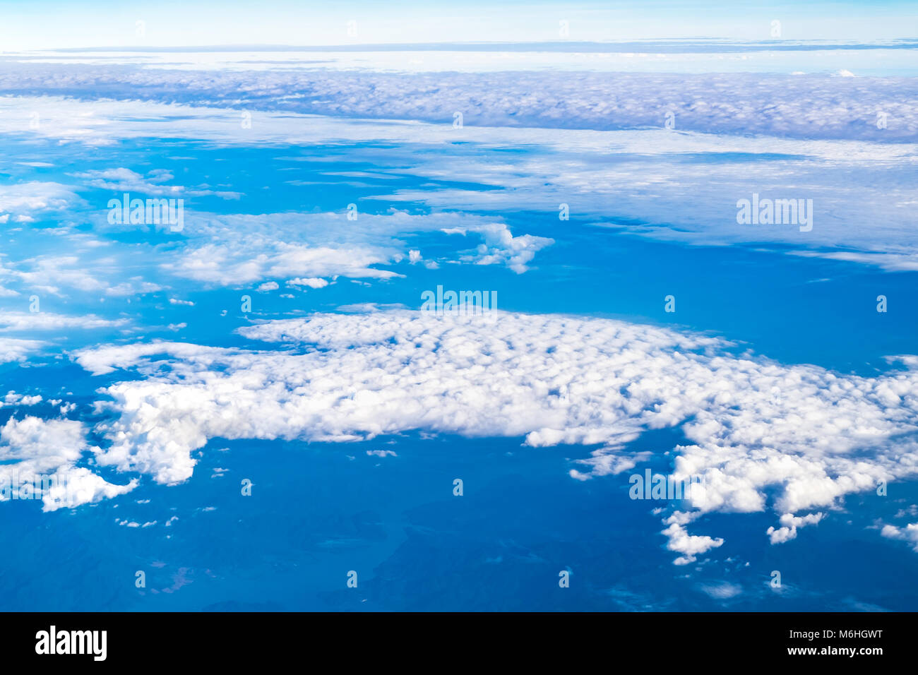 Blue sky and Cloud Top view from airplane window,Nature background ...