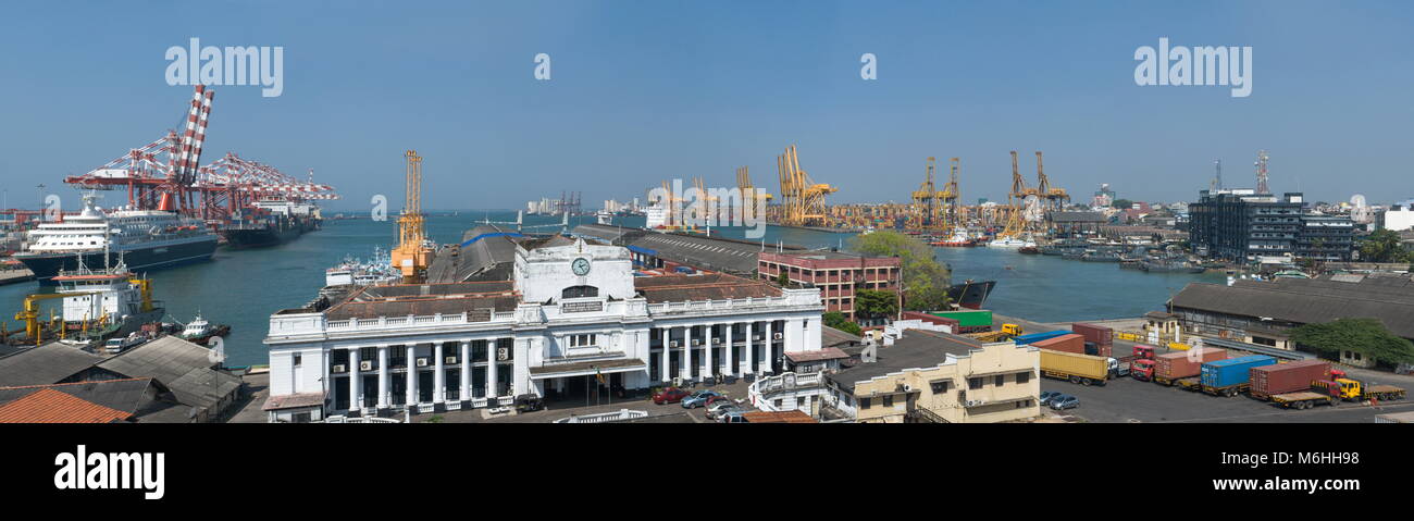 Colombo harbor in Sri Lanka big size panorama Stock Photo - Alamy