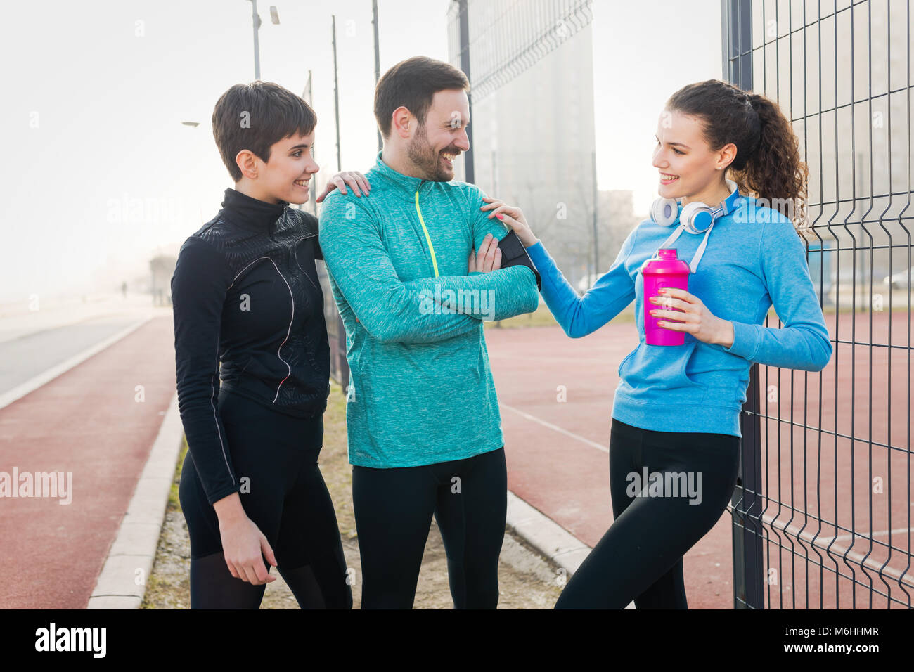 Group of healthy friends living fit and active lifestyles Stock Photo ...