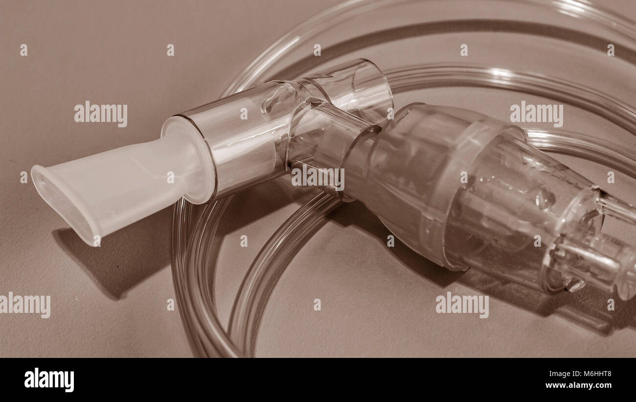 Medical nebulizer for the treatment of bronchitis. Camera agains Stock ...