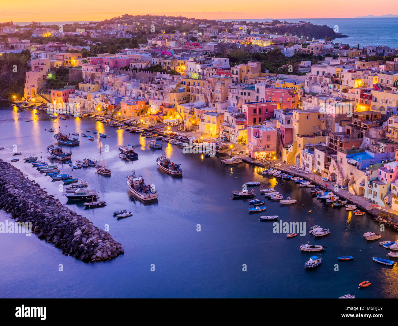 Harbor on Procida Island, Italy Stock Photo - Alamy