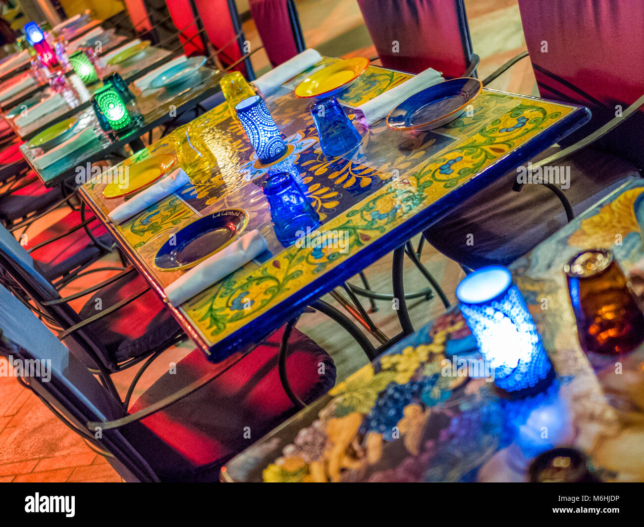 Dining at night in the Town of Positano on Amalfi coast, Italy Stock ...