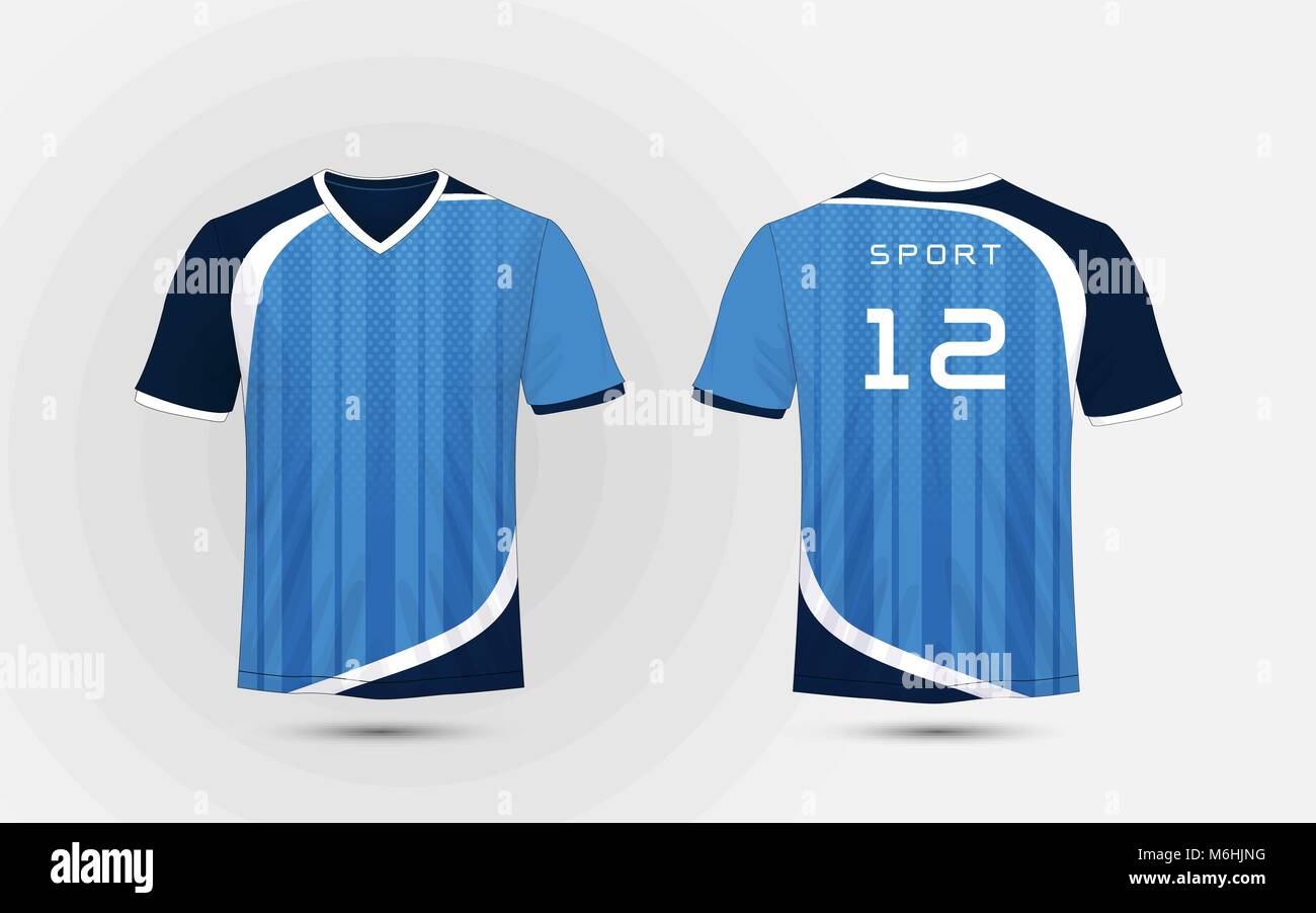 Blue and white lines layout football sport t-shirt, kits, jersey, shirt ...