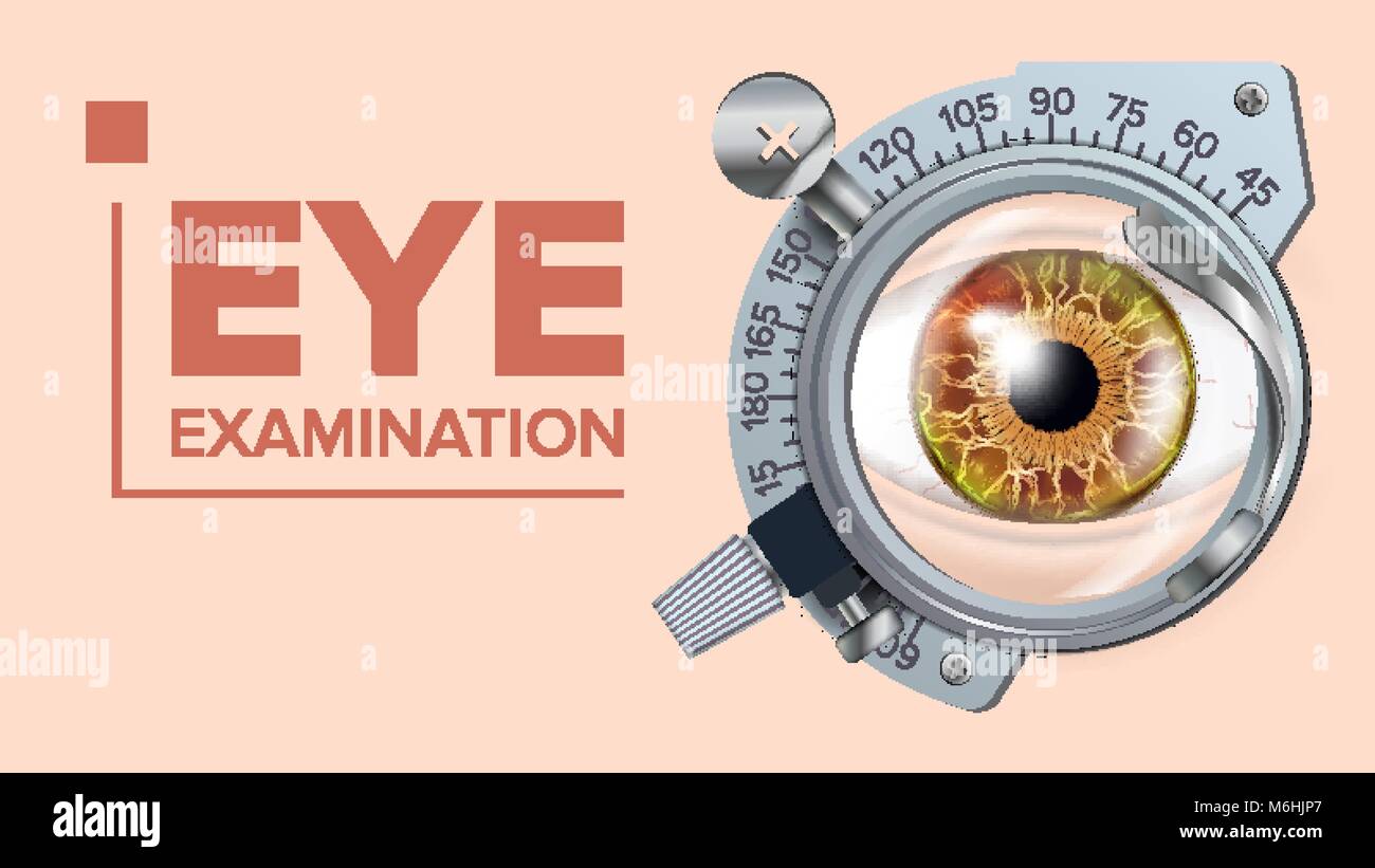Eye Test Banner Vector. Correction Device. Optometrist Check. Test ...