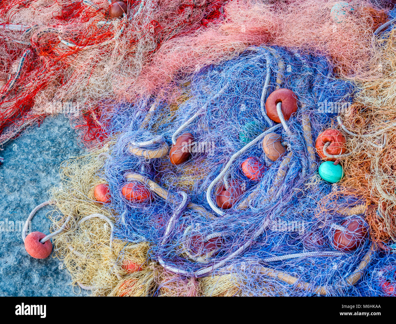 Fishing nets on Procida Island, Italy Stock Photo - Alamy