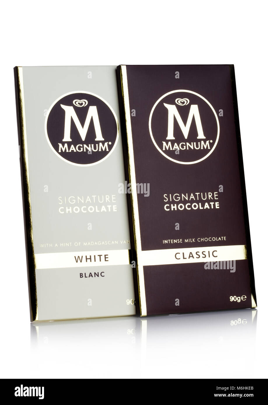 LONDON, UK - MARCH 01, 2018: Luxury chocolate bar of Magnum Signature ...