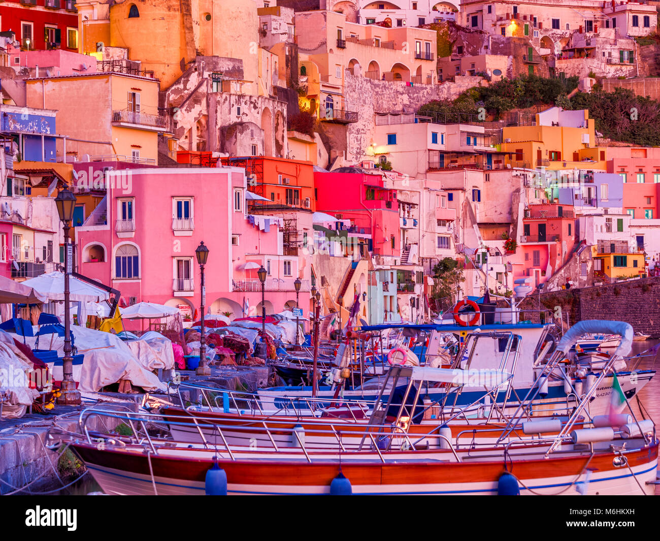 Harbor on Procida Island, Italy Stock Photo - Alamy