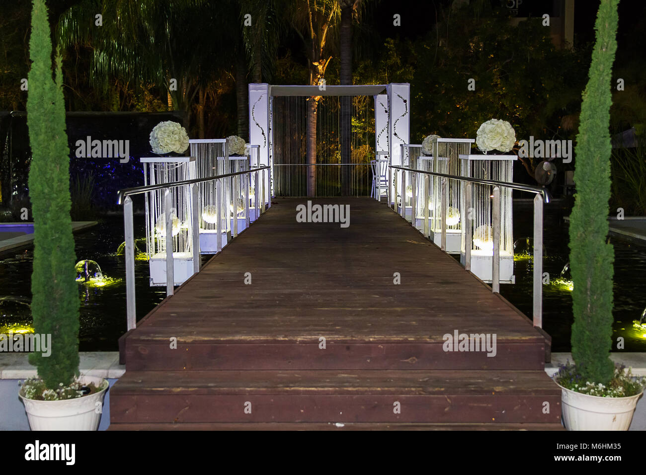 Beautiful photo of the Jewish Hupa , wedding putdoor Stock Photo - Alamy