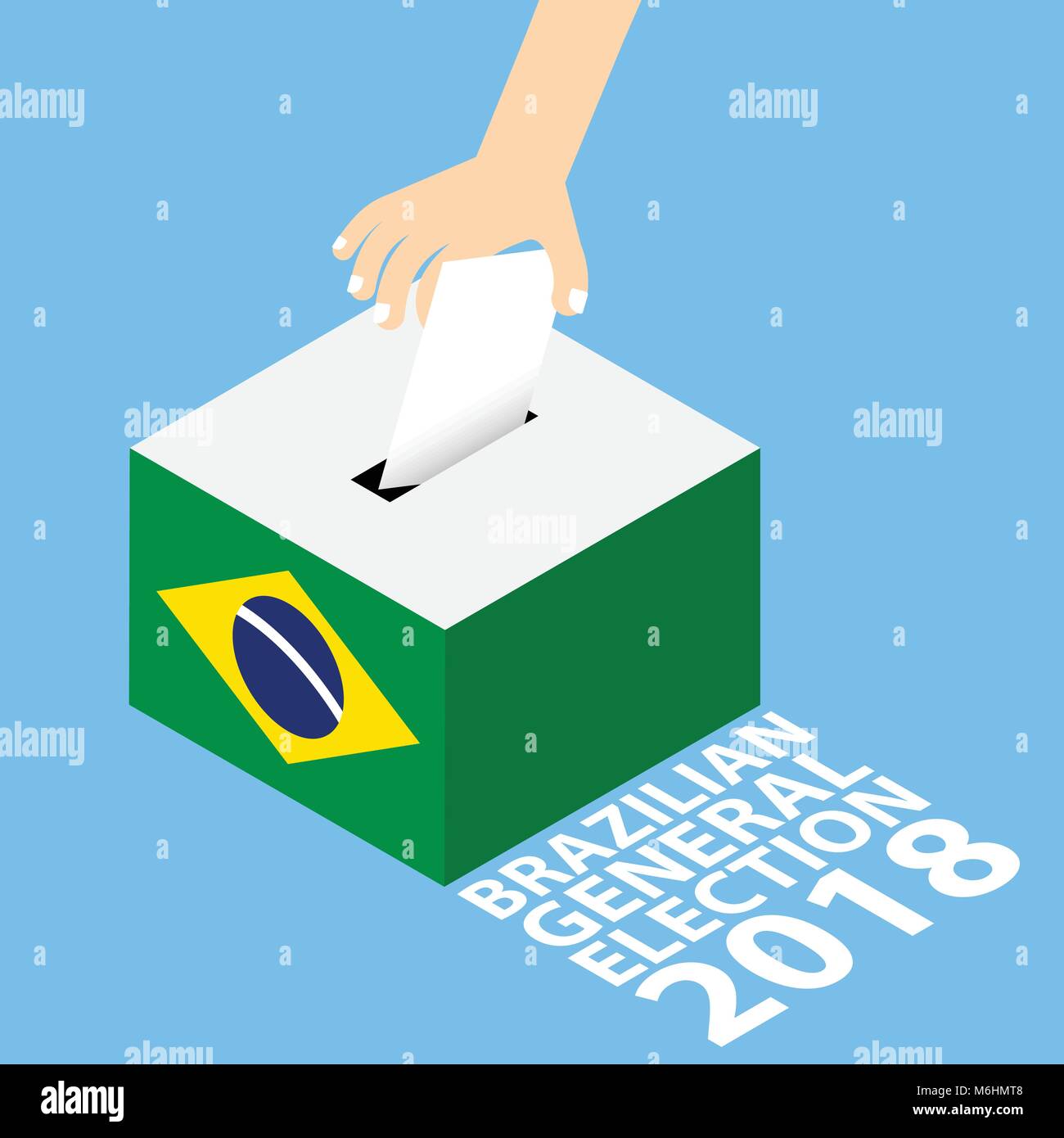 Brazilian General Elections 2018 Vector Illustration Flat Style - Hand ...