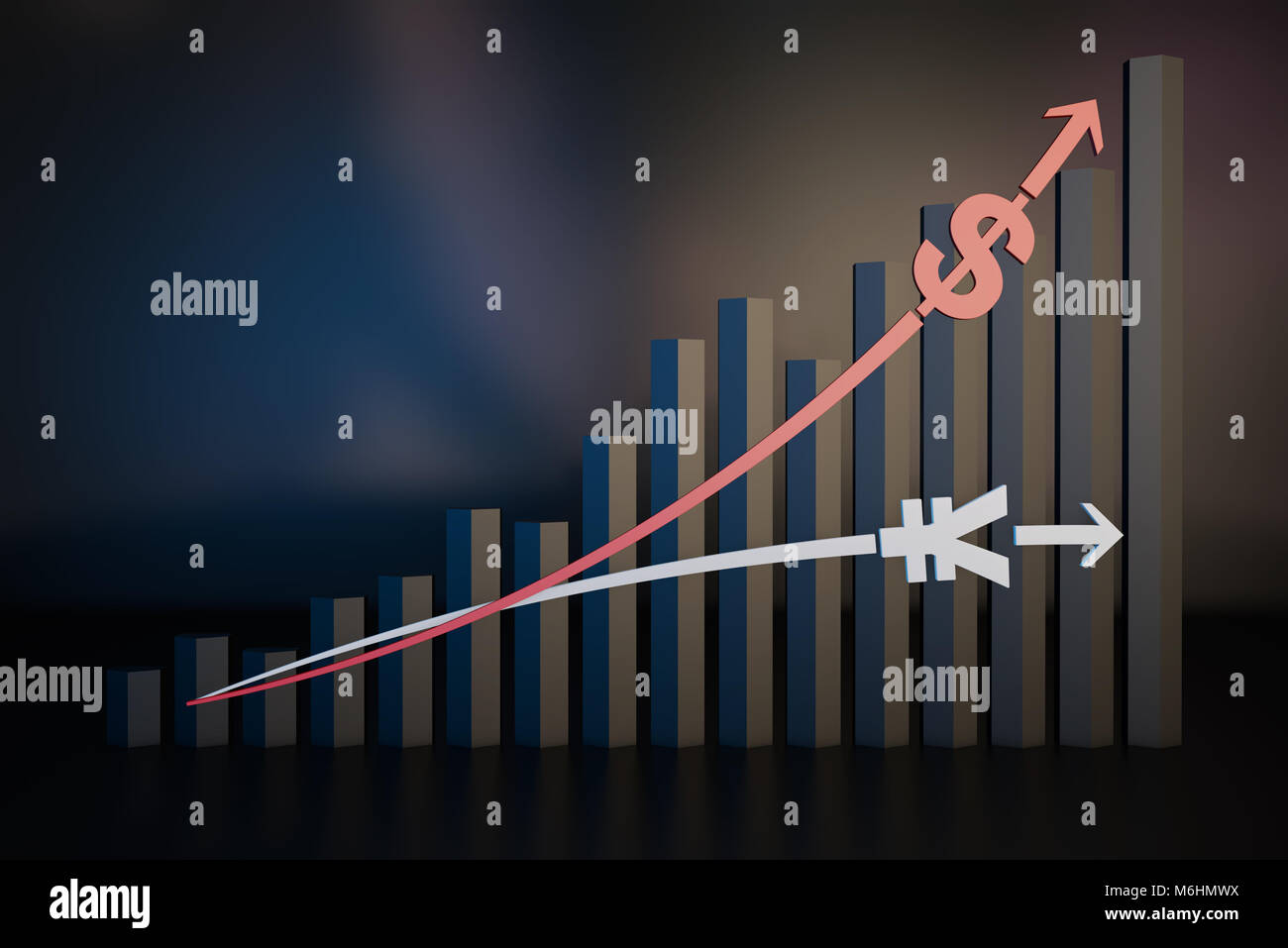 Financial Business Investment, Arrows Representing Success, Market ...