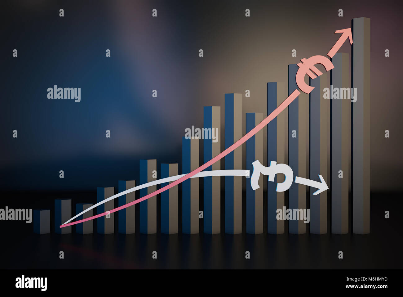 Financial Business Investment, Arrows Representing Success, Market ...