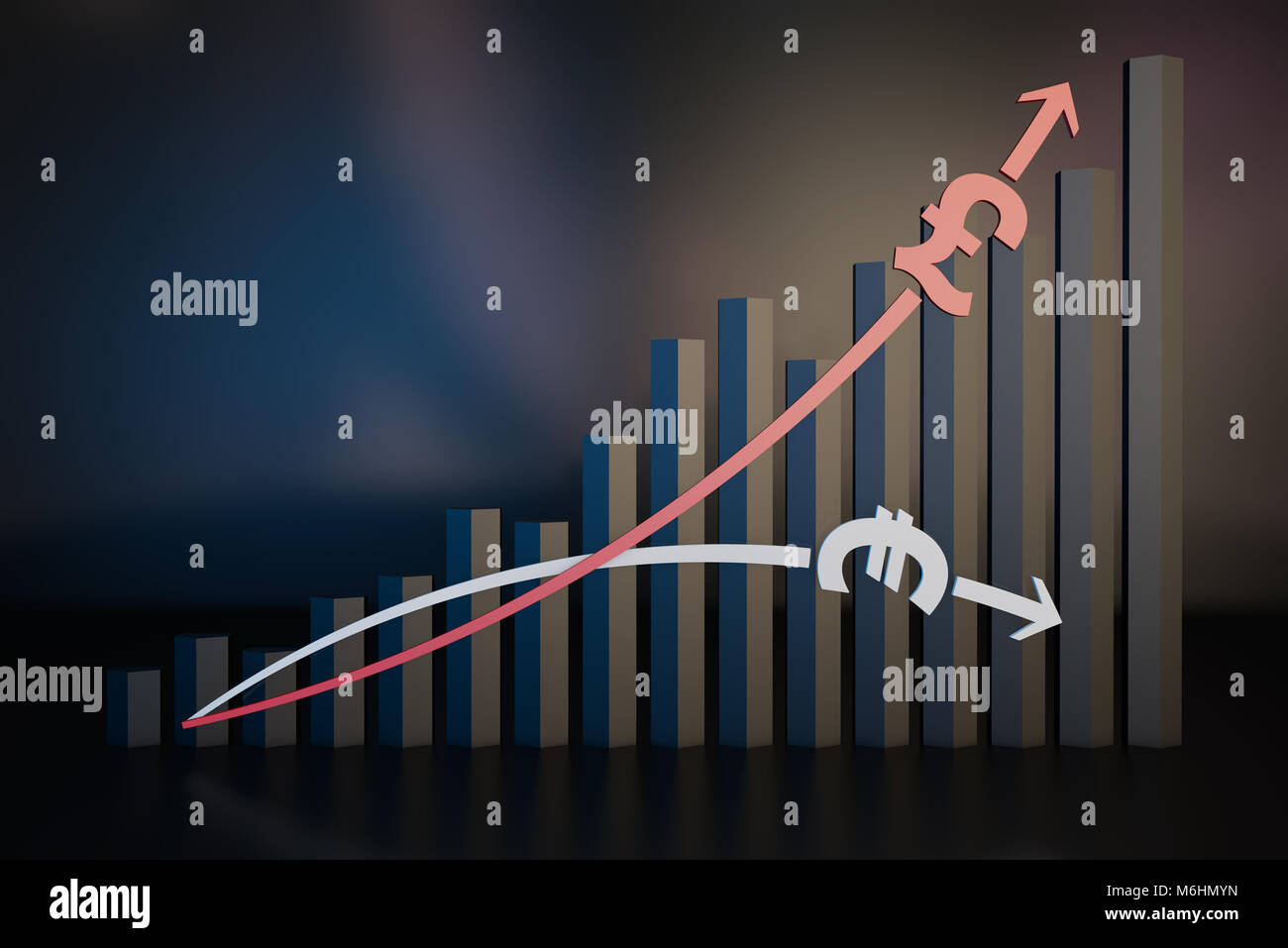 Financial Business Investment, Arrows Representing Success, Market ...