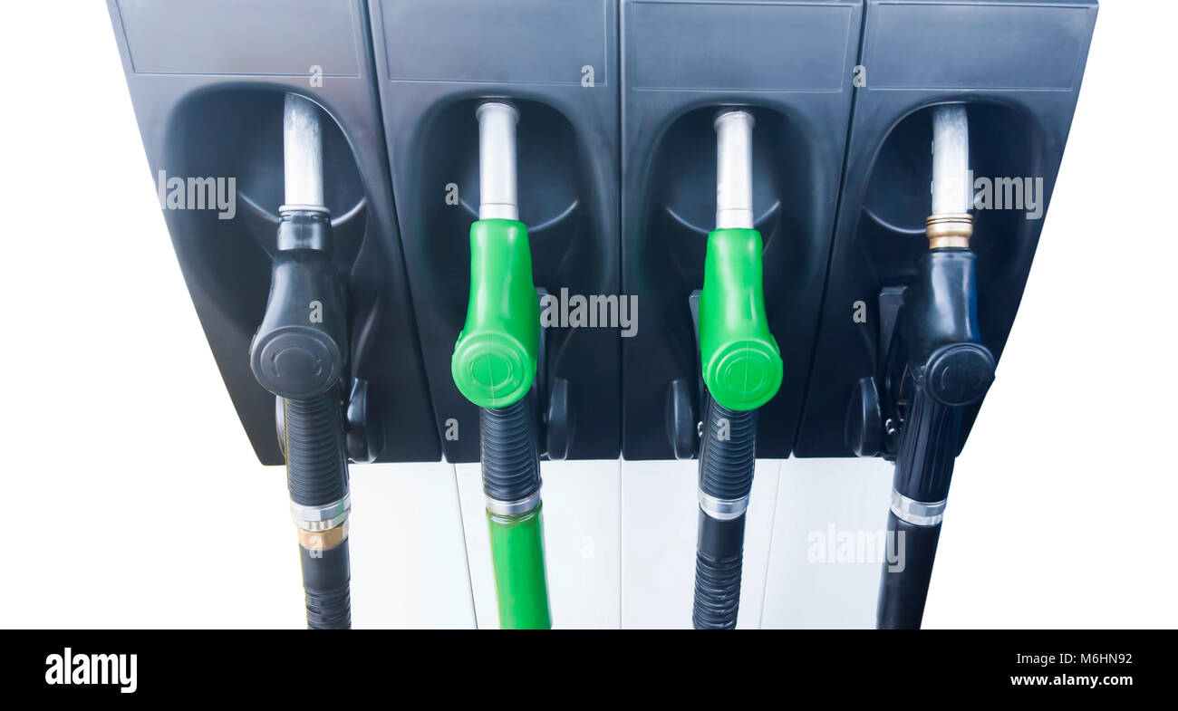 closeup of fuel pumps at gas station Stock Photo - Alamy