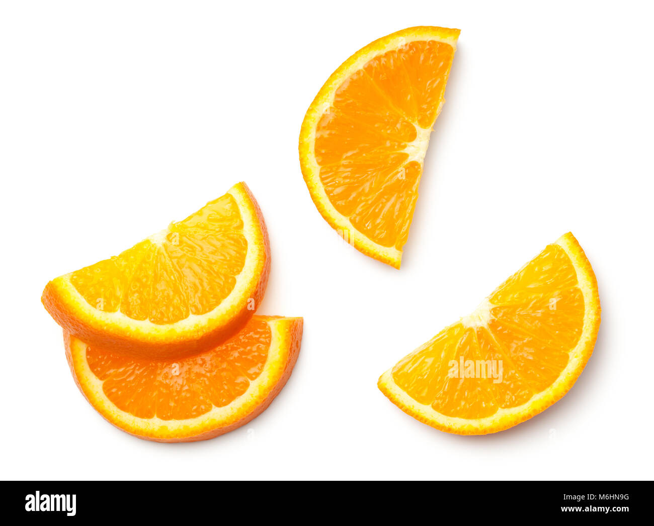 Orange isolated on white background. Top view Stock Photo - Alamy