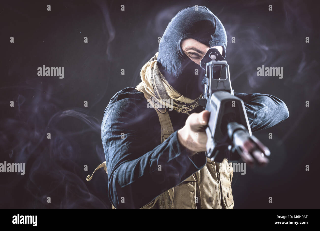 Terrorist criminal portrait Stock Photo - Alamy
