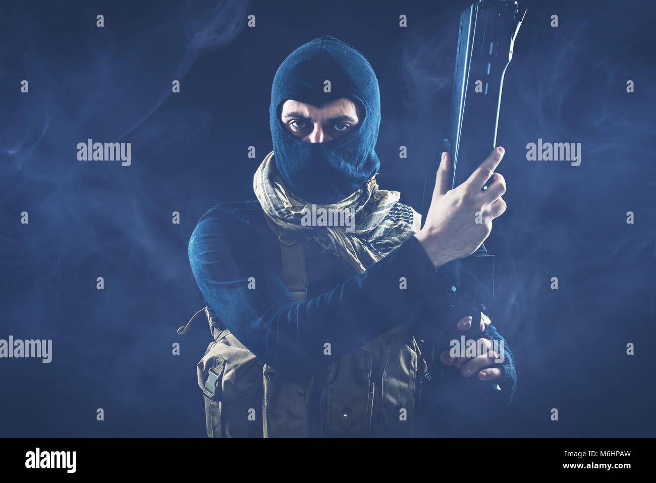 Terrorist criminal portrait Stock Photo - Alamy