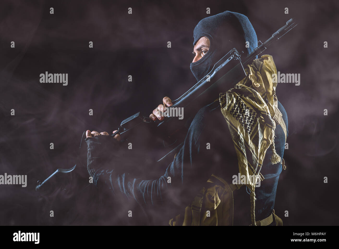 Terrorist criminal portrait Stock Photo - Alamy