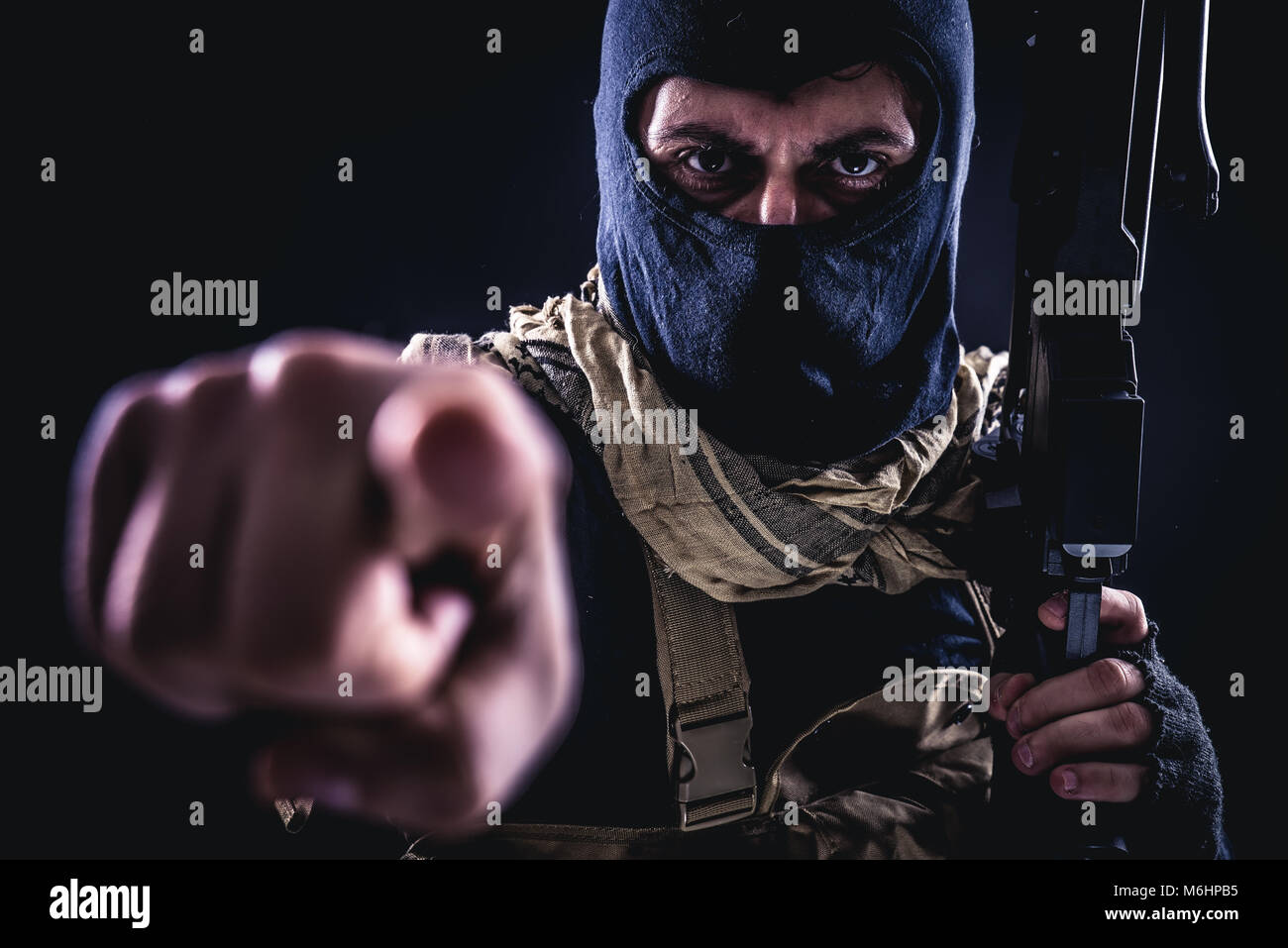Terrorist criminal portrait Stock Photo - Alamy