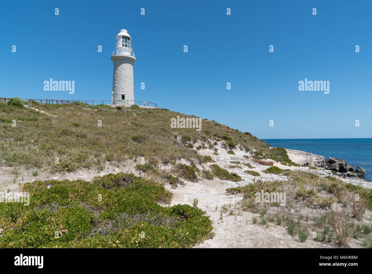 Bathurst Lighthouse on Rottnest Island, Western Australia Stock Photo ...