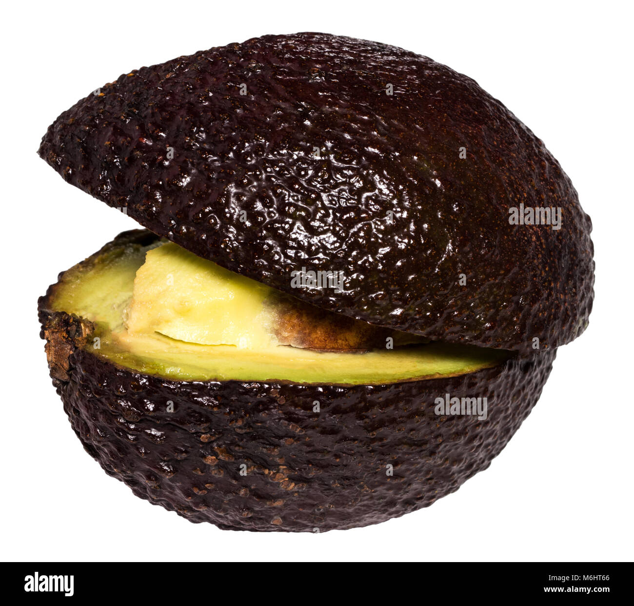 Half of fresh avocado isolated on white Stock Photo - Alamy